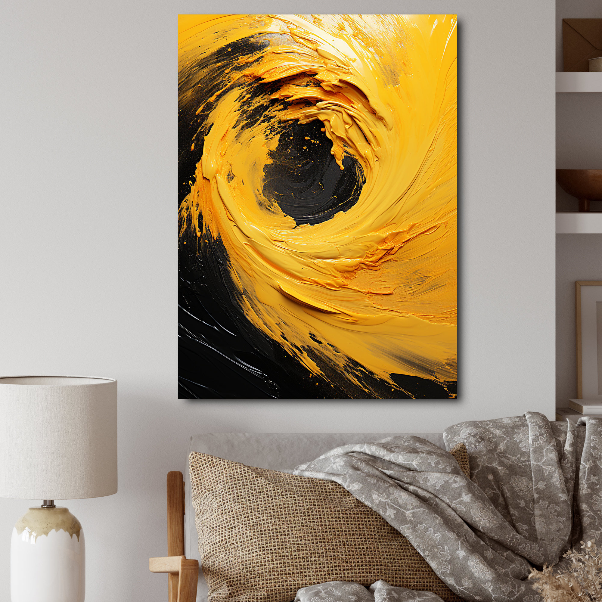 Ivy Bronx Jabrielle Yellow Whirling Winds II Framed On Canvas Print | Wayfair
